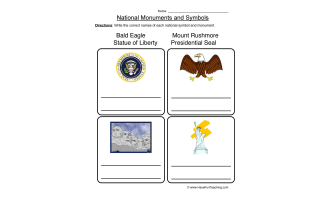 Patriotic Symbols Worksheet by Teach Simple
