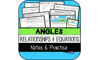 Angle Relationships in Parallel Lines NOTES, PRACTICE, QUIZ by Teach Simple