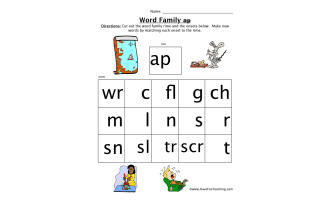 AG Word Family Worksheet by Teach Simple