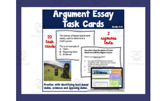 Collaborative Argumentative Essay Task Card Activity by Teach Simple