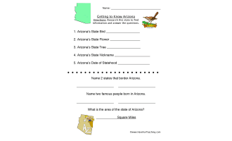 Arizona Word Search Worksheet by Teach Simple