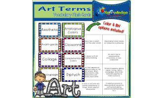 Art Terms Vocabulary Flash Cards - TABLET by Teach Simple