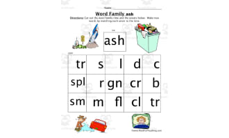 ET Word Family Worksheet by Teach Simple