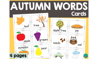 Autumn Vocabulary Words by Teach Simple