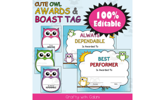 Awards and Boast Tags in Candy Land Theme - 100% Editable by Teach Simple
