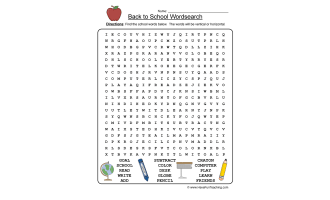 Back to School Word Search Worksheet by Teach Simple