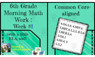 Back to School Math Review Task Cards for 6th Grade by Teach Simple