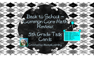 End of Year Math Review Task Cards for 5th Grade by Teach Simple