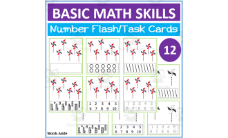 Basic Math Skills | Number Flash Task Cards 4th of July by Teach Simple