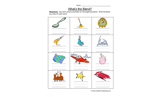 Blends SM, SN Worksheet by Teach Simple
