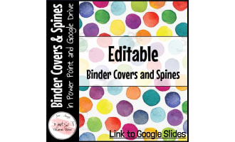 White Dots on Fuchsia Watercolor Binder Covers & Spines by Teach Simple