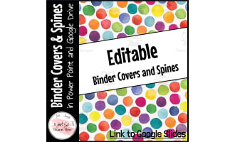 White Dots on Baby Blue Watercolor Binder Covers & Spines by Teach Simple