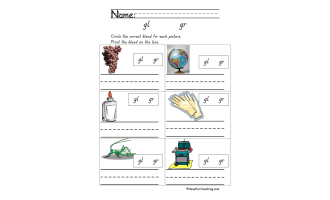 PL, PR Blends Worksheet by Teach Simple