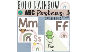 Boho Color Posters - Boho Rainbow Classroom Decor by Teach Simple