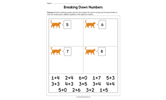 Breaking Apart Numbers Worksheet by Teach Simple