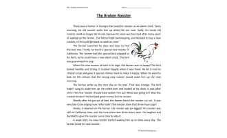 Broken Lamp - Reading Comprehension Worksheet by Teach Simple