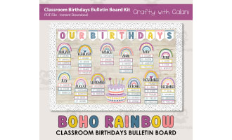 Bulletin Board: Classroom Birthday Hot Air Balloon Theme by Teach Simple