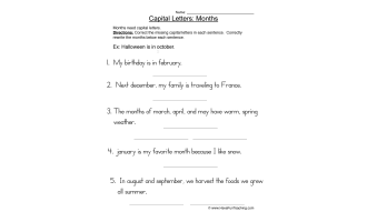 Capital Letters Names Worksheet by Teach Simple