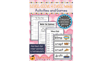VCC and CVCC Words Activity Packet by Teach Simple