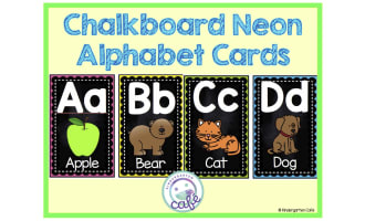 Neon Chalkboard Banners by Teach Simple