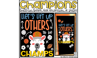 Fa La La La Llama Christmas Bulletin Board Kit, Door Decoration Set, or ...