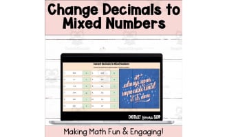 Change Mixed Numbers to Improper Fractions Self-Checking Digital ...