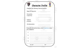 Describe Each Character Printable by Teach Simple
