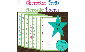 Character Traits Acrostic Poems Set 4 by Teach Simple