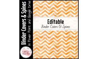 Turquoise Blue Watercolor Chevron Binder Covers and Spines by Teach Simple