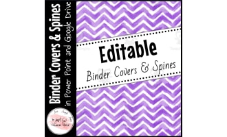 Turquoise Blue Watercolor Chevron Binder Covers and Spines by Teach Simple