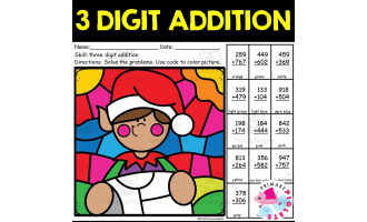 Christmas 3 Digit x 2 Digit Multiplication Color by Code by Teach Simple