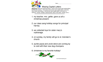 Correcting Capitalization Worksheet by Teach Simple