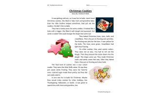 Baking Cookies Reading Comprehension Worksheet by Teach Simple