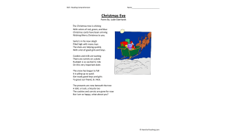 Christmas Reading Comprehension Worksheet by Teach Simple