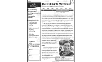 Civil Rights Movement 5th Grade Reading Packet by Teach Simple