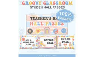 Student's Hall Pass in Candy Land Theme - 100% Editable by Teach Simple
