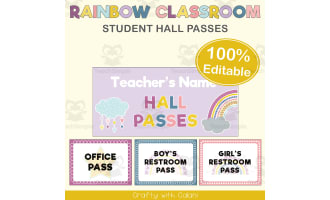 Student's Hall Pass in Candy Land Theme - 100% Editable by Teach Simple