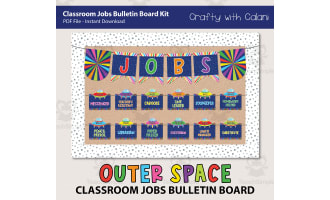 Bulletin Board: Job Sign in Hot Air Balloons Theme by Teach Simple
