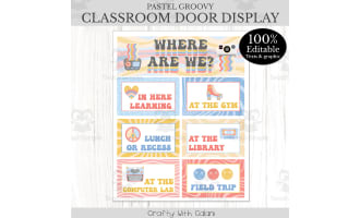 Classroom Where Are We Door Sign in Owl Theme - 100% Editable by Teach ...