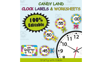 Classroom Schedule Cards with Clocks in Candy Land Theme - 100% ...