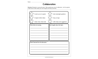 Collaboration Worksheet by Teach Simple
