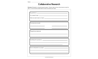 Group Research Writing Project Worksheet by Teach Simple