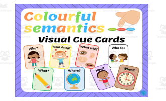 Colorful Semantics - What Like, Who to, How and When Cards by Teach Simple