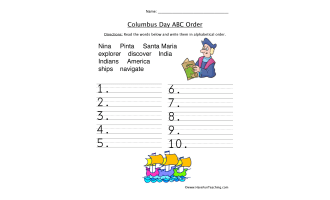 Thanksgiving Day Alphabetical Order Worksheet by Teach Simple