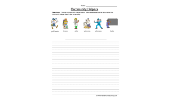 Community Helper Tools Worksheet by Teach Simple