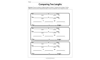 Comparing Two Measurements Worksheet by Teach Simple