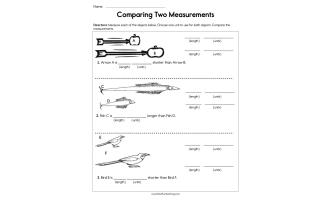 Comparing Measurements Worksheet by Teach Simple