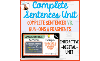 Complete Sentences Teaching Guide Presentation by Teach Simple
