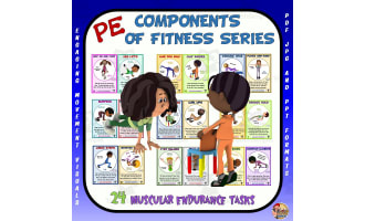 Components of Fitness Series: Muscular Strength Task Cards by Teach Simple