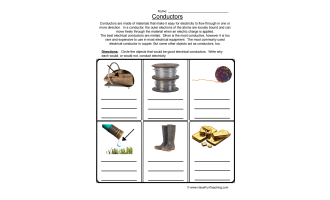 Circuits Conductors Worksheet by Teach Simple